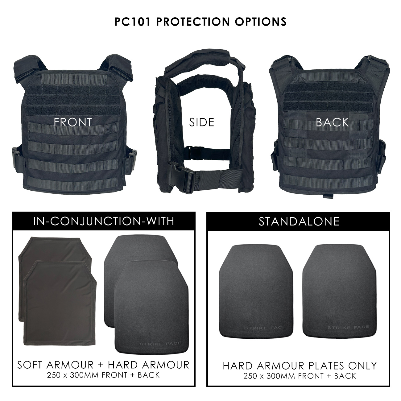 VestGuard Tactical Hard Armour Plate Carrier Ballistic Bodyarmour Vest ...