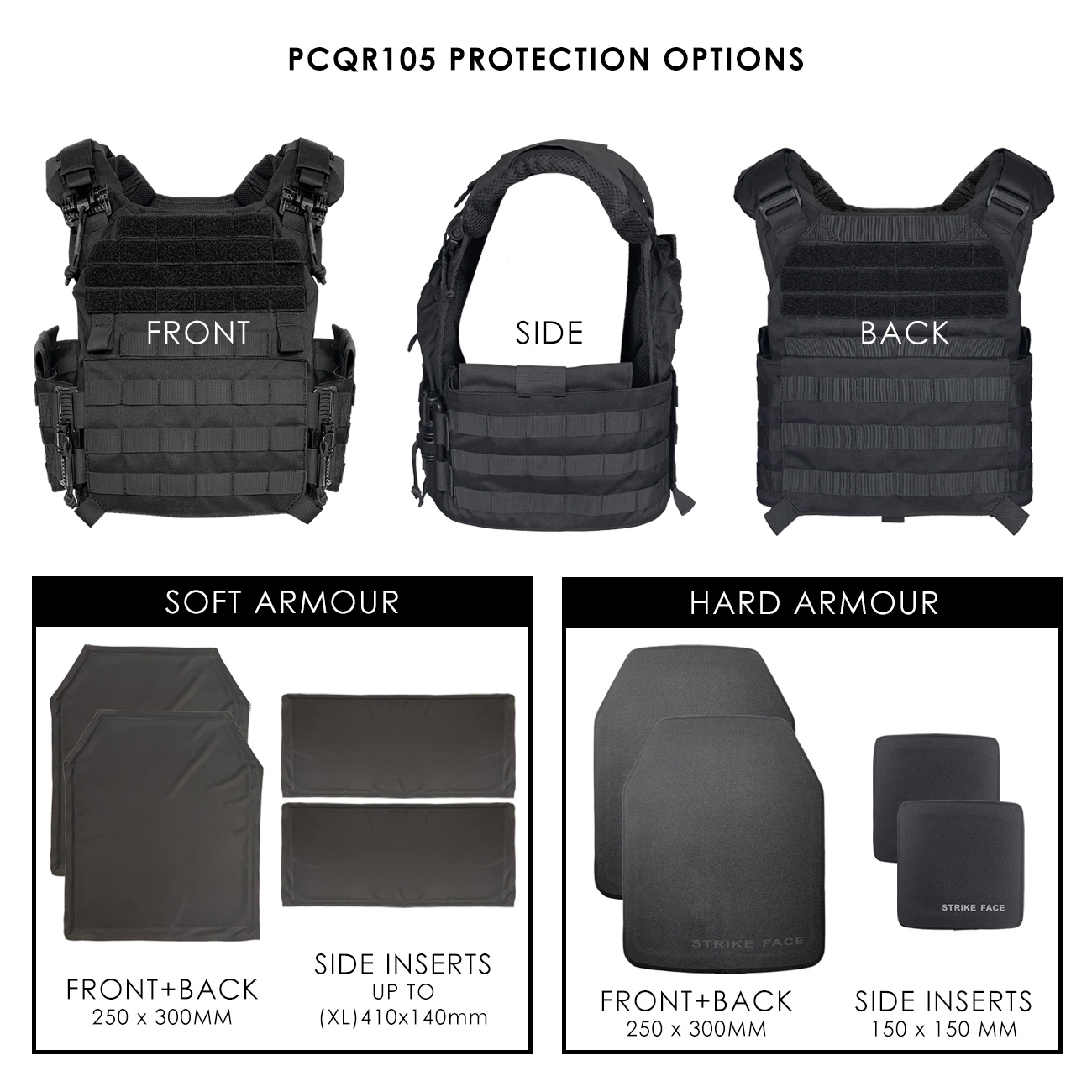 VestGuard Tactical Hard Armour Plate Carrier Ballistic Bodyarmour Vest ...